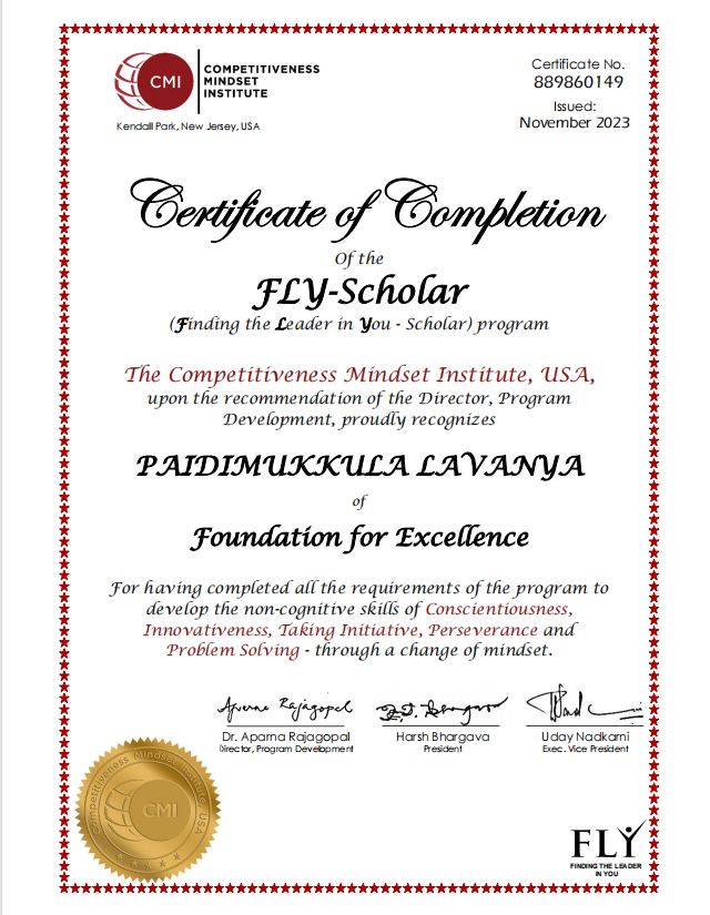 Finished Foundation for Excellence program! | Lavanya Paidimukkula ... Finished Foundation for Excellence program! | Lavanya Paidimukkula ...