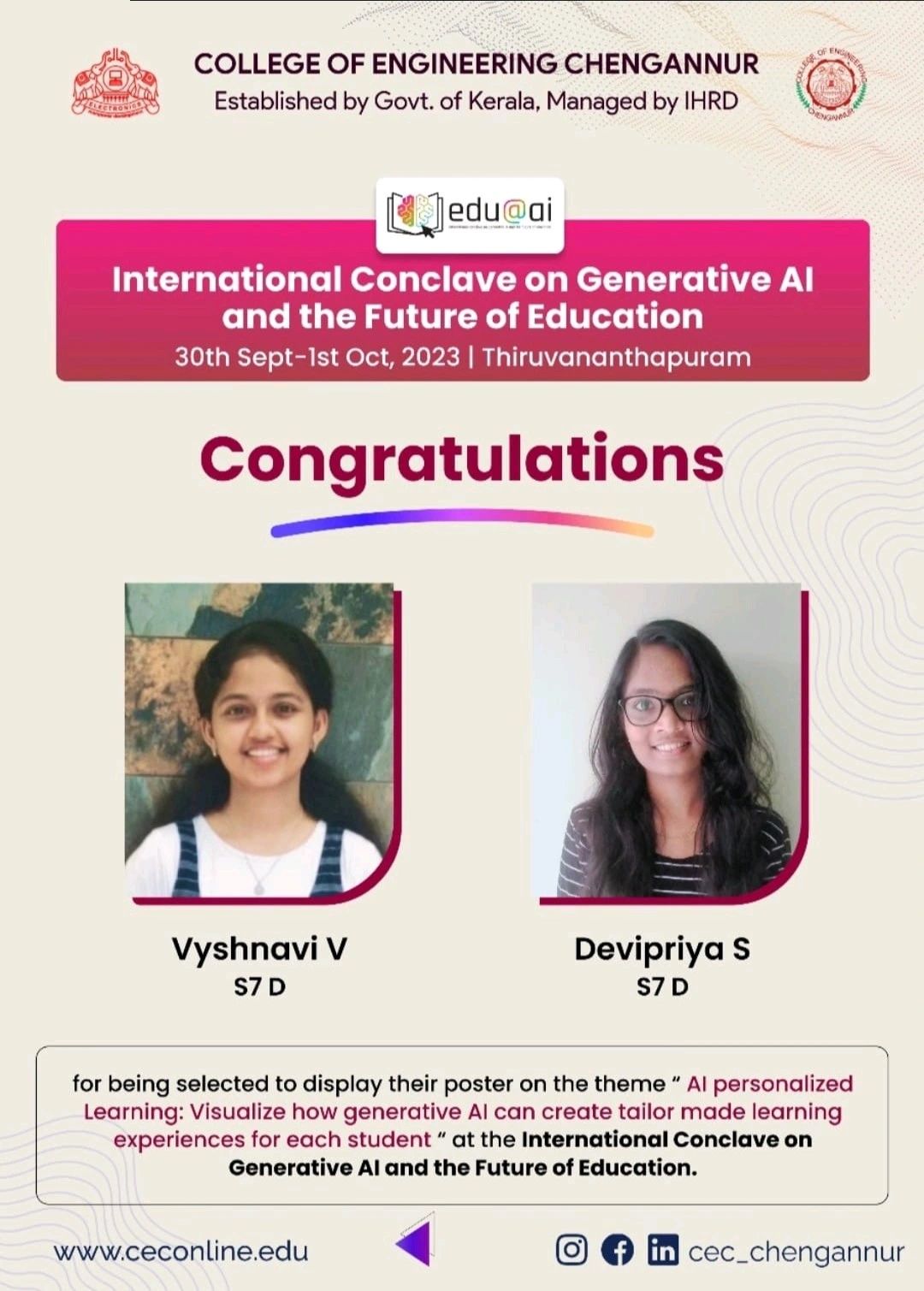 College of Engineering Chengannur posted on LinkedIn College of Engineering Chengannur posted on LinkedIn