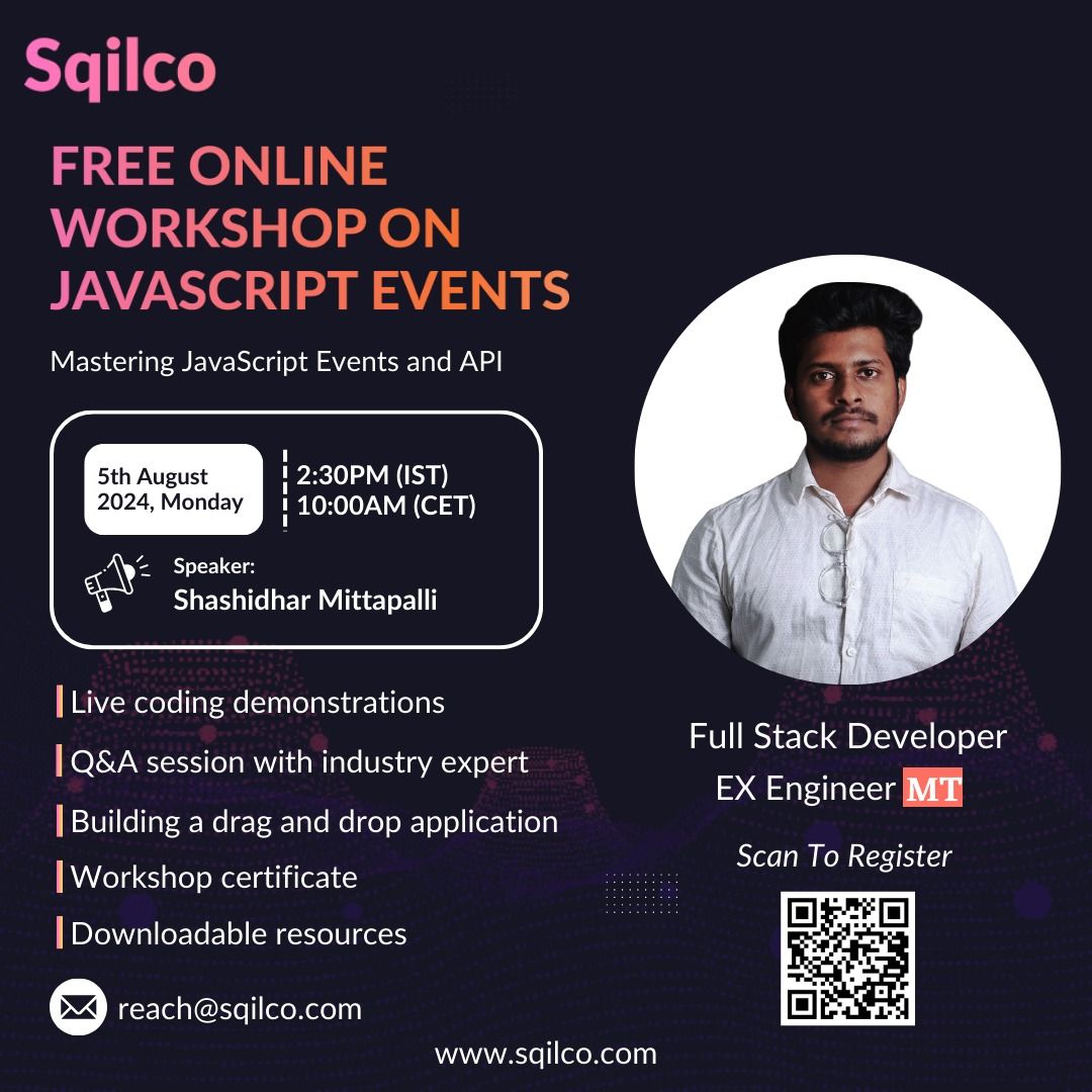 Sqilco on LinkedIn: #javascript #webdevelopment #freeworkshop # ... Sqilco on LinkedIn: #javascript #webdevelopment #freeworkshop # ...