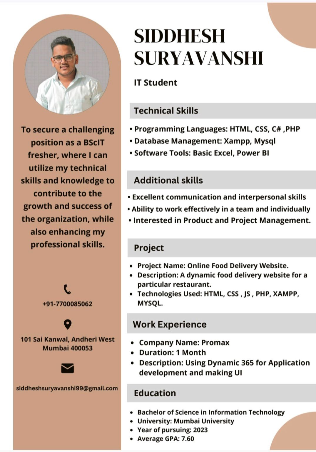 Siddhesh Suryavanshi on LinkedIn: Hello connections, I am B.Sc IT ... Siddhesh Suryavanshi on LinkedIn: Hello connections, I am B.Sc IT ...