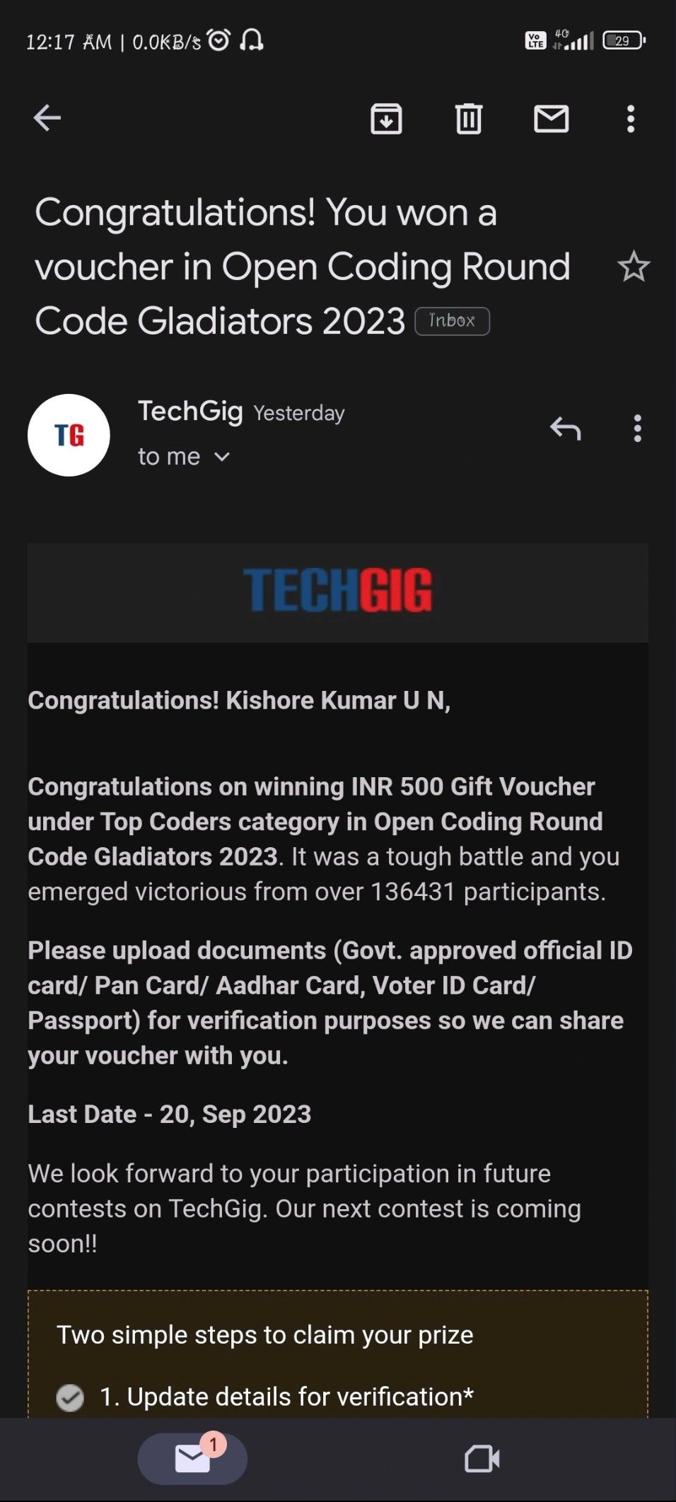 Kishore Kumar U N on LinkedIn: #codegladiators2023 #topcoder # ... Kishore Kumar U N on LinkedIn: #codegladiators2023 #topcoder # ...