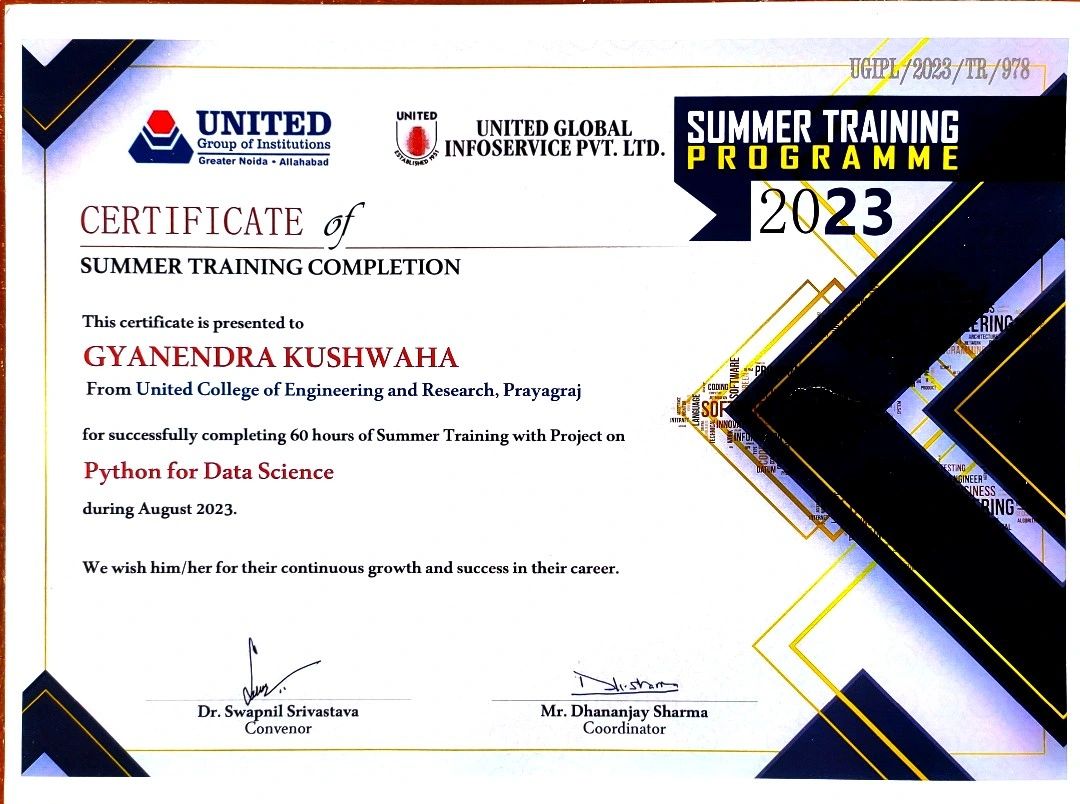 Gyanendra Kushwaha on LinkedIn: #pythontraining #summerlearning # ... Gyanendra Kushwaha on LinkedIn: #pythontraining #summerlearning # ...