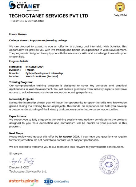 Umar Hasan on LinkedIn: #internship #python #development # ... Umar Hasan on LinkedIn: #internship #python #development # ...