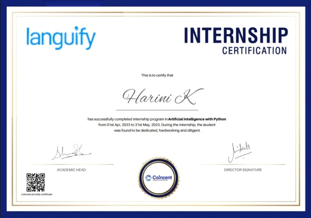 Harini K on LinkedIn: #internship #professionalgrowth Harini K on LinkedIn: #internship #professionalgrowth