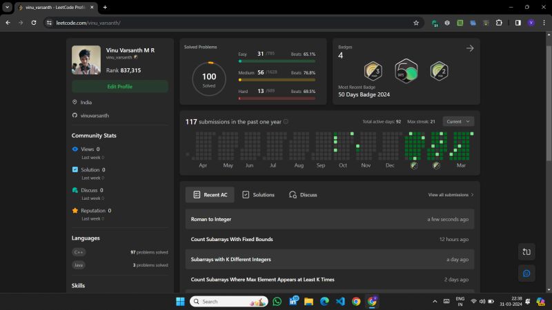 Vinu Varsanth M R on LinkedIn: #leetcode #problemsolving #algorithms # ... Vinu Varsanth M R on LinkedIn: #leetcode #problemsolving #algorithms # ...