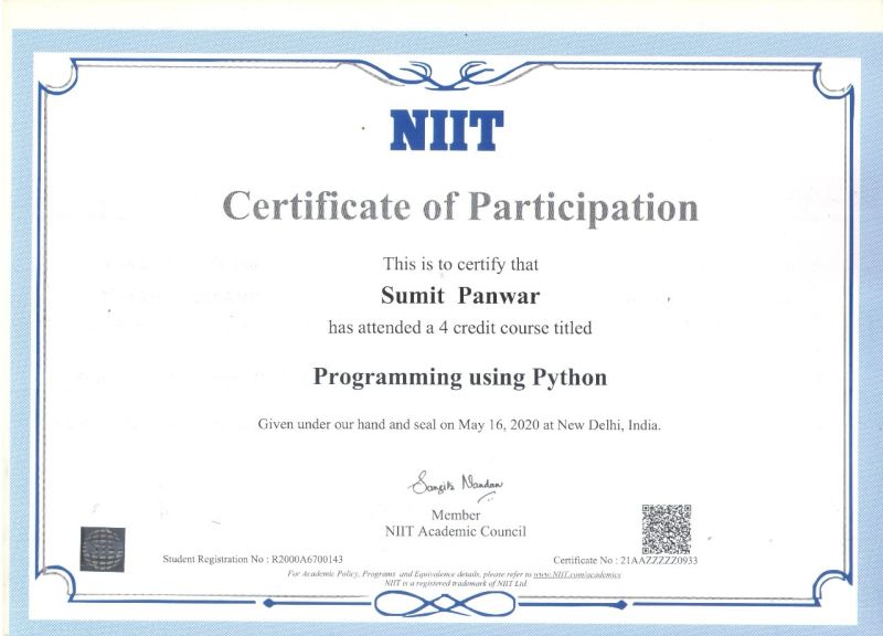 Sumit Panwar on LinkedIn: #python #programming #certification # ... Sumit Panwar on LinkedIn: #python #programming #certification # ...