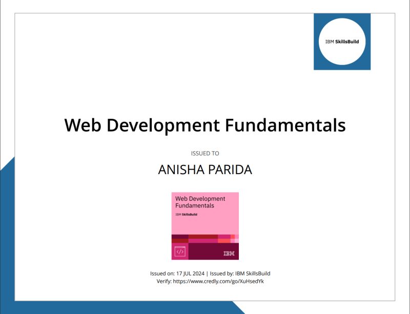 Anisha Parida on LinkedIn: #ibmskillsbuild #csrbox #webdevelopment # ... Anisha Parida on LinkedIn: #ibmskillsbuild #csrbox #webdevelopment # ...