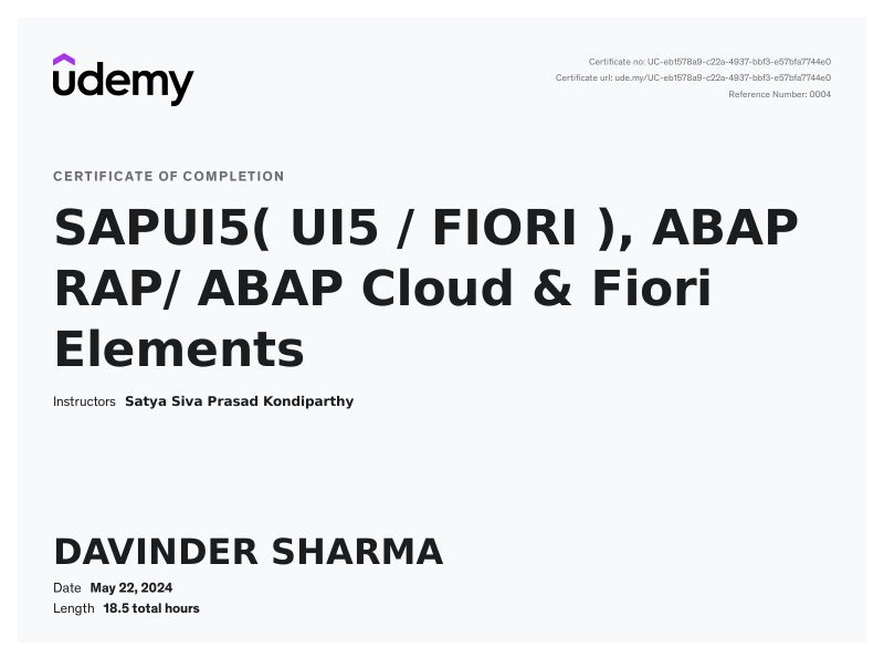 Davinder Sharma on LinkedIn: #sapui5 #udemy #coursecompletion # ... Davinder Sharma on LinkedIn: #sapui5 #udemy #coursecompletion # ...