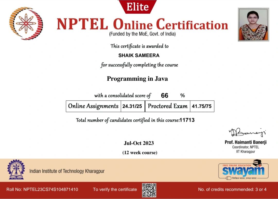SAMEERA SHAIK on LinkedIn: #java #nptel SAMEERA SHAIK on LinkedIn: #java #nptel