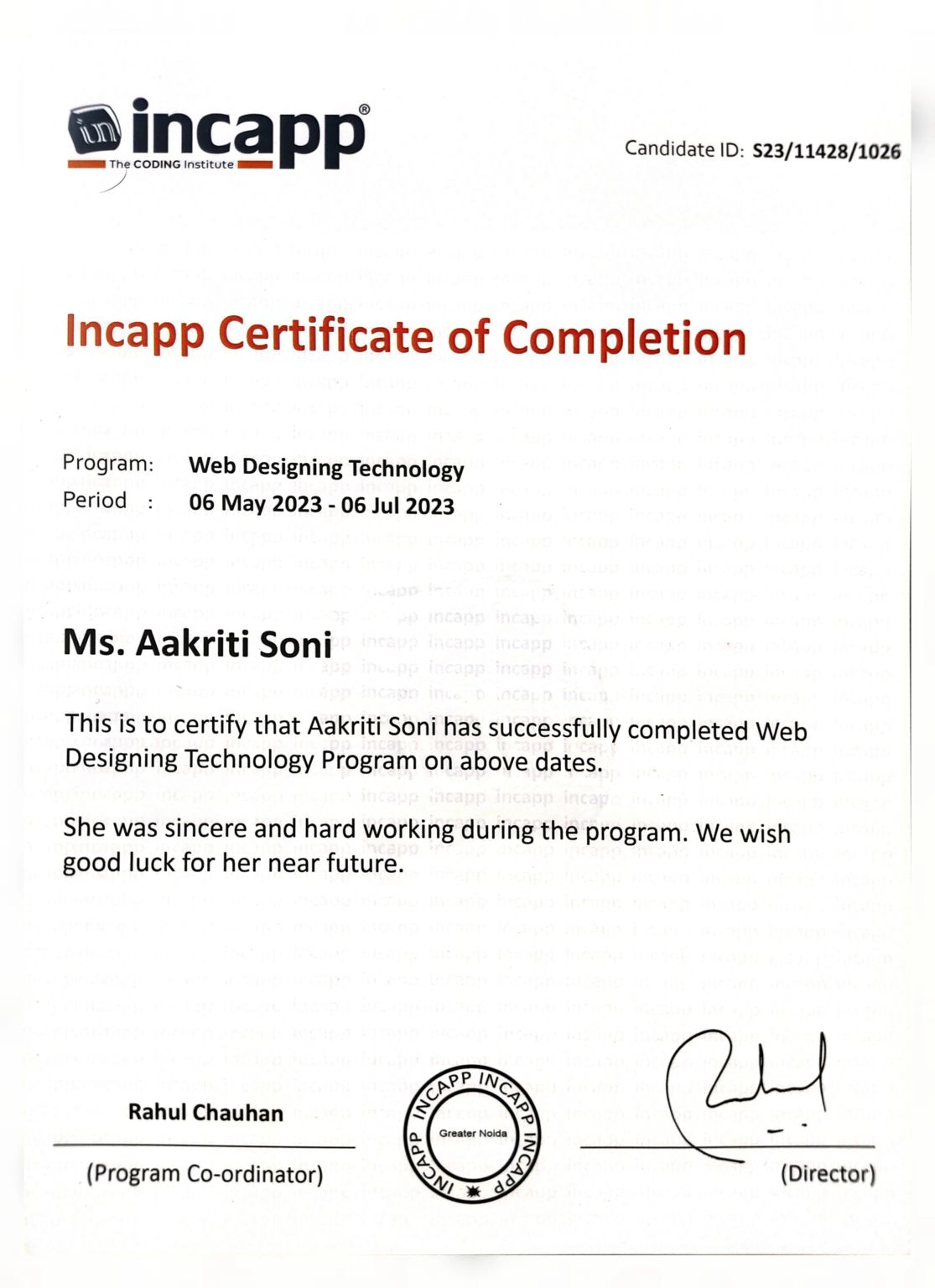Aakriti Soni on LinkedIn: #webdev #incappcodinginstitute #careergrowth Aakriti Soni on LinkedIn: #webdev #incappcodinginstitute #careergrowth