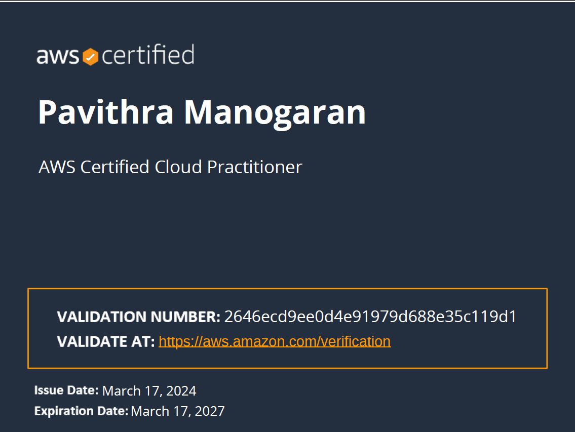 Pavithra Manogaran on LinkedIn: #awscloudclubs #studentsataws # ... Pavithra Manogaran on LinkedIn: #awscloudclubs #studentsataws # ...