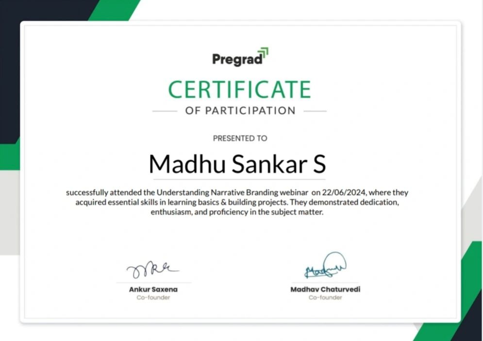 Madhu Sankar S on LinkedIn: Excited to have earned my certificate in ... Madhu Sankar S on LinkedIn: Excited to have earned my certificate in ...