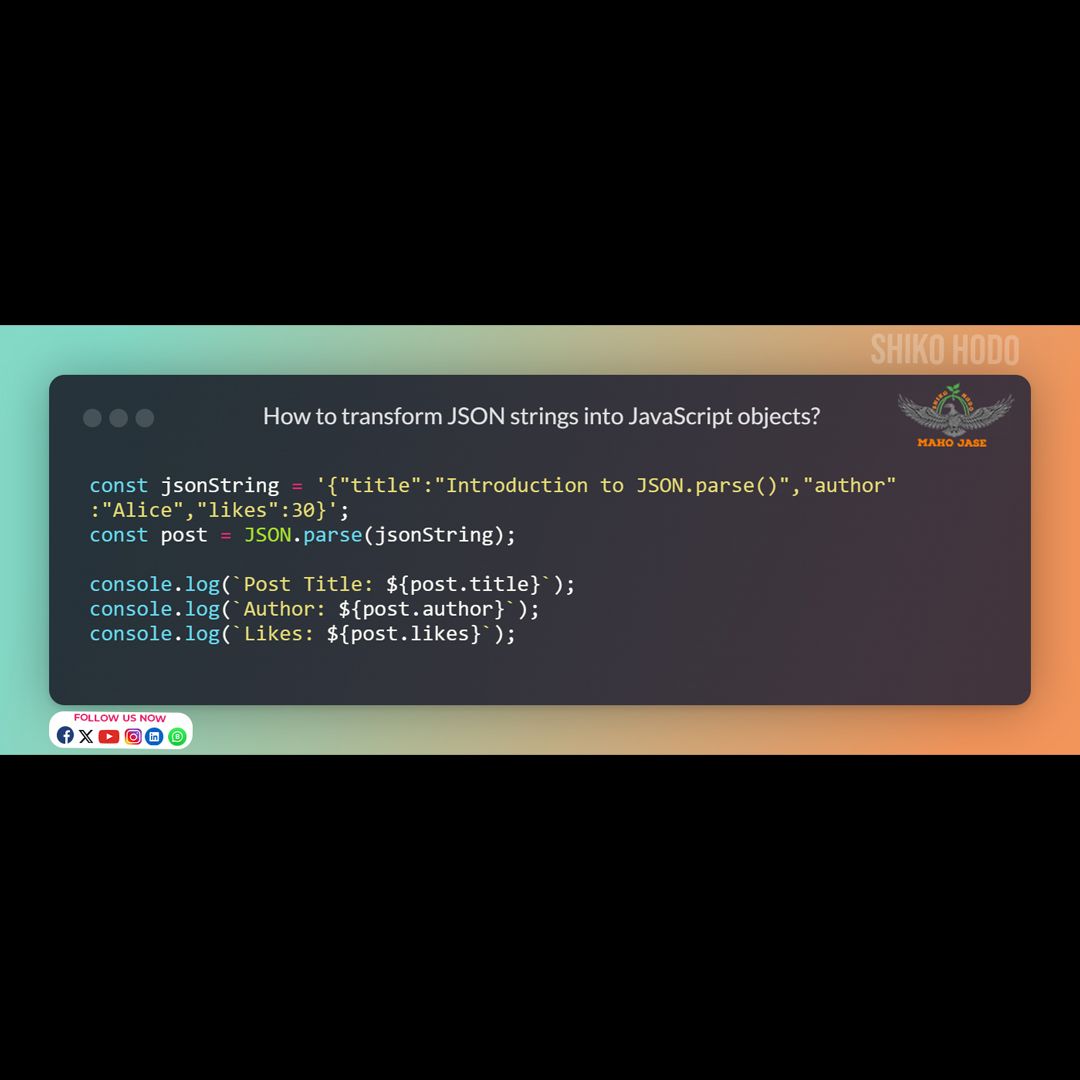 Maho Jase IT on LinkedIn: #json #javascript #datatransformation # ... Maho Jase IT on LinkedIn: #json #javascript #datatransformation # ...