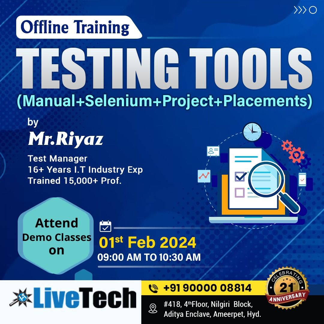 LiveTech QA on LinkedIn: #livetech #testingtools #java #selenium #riyaz LiveTech QA on LinkedIn: #livetech #testingtools #java #selenium #riyaz