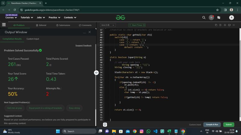 I submitted a new stack challenge on geeksforgeeks | Er. Aditya Kumar ... I submitted a new stack challenge on geeksforgeeks | Er. Aditya Kumar ...