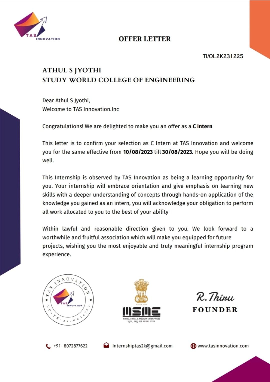 ATHUL S JYOTHI on LinkedIn: #internship #tasinnovation #tasinternship # ... ATHUL S JYOTHI on LinkedIn: #internship #tasinnovation #tasinternship # ...