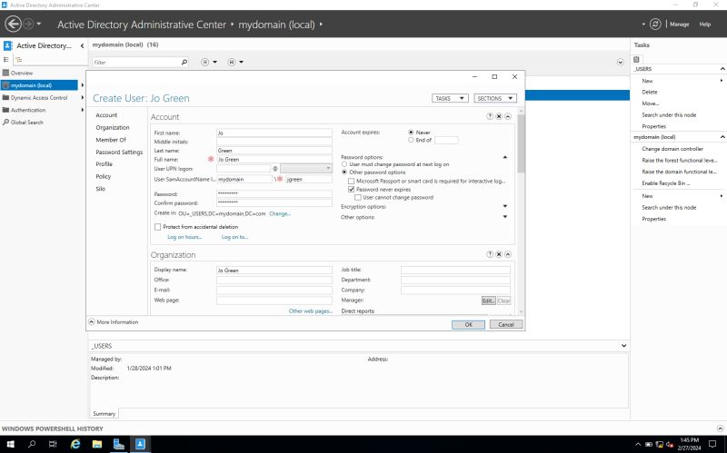 Dwayne B. on LinkedIn: Creating a user account Active Directory ... Dwayne B. on LinkedIn: Creating a user account Active Directory ...