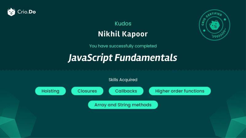Nikhil Kapoor on LinkedIn: #javascript #codingjourney #webdevelopment # ... Nikhil Kapoor on LinkedIn: #javascript #codingjourney #webdevelopment # ...