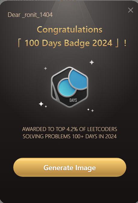 Ronit Rahul Dhase on LinkedIn: #100daysofcode #leetcode #milestone # ... Ronit Rahul Dhase on LinkedIn: #100daysofcode #leetcode #milestone # ...