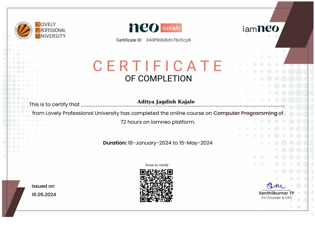 Aditya Jagdish Kajale on LinkedIn: #programming #coding #cprogramming # ... Aditya Jagdish Kajale on LinkedIn: #programming #coding #cprogramming # ...