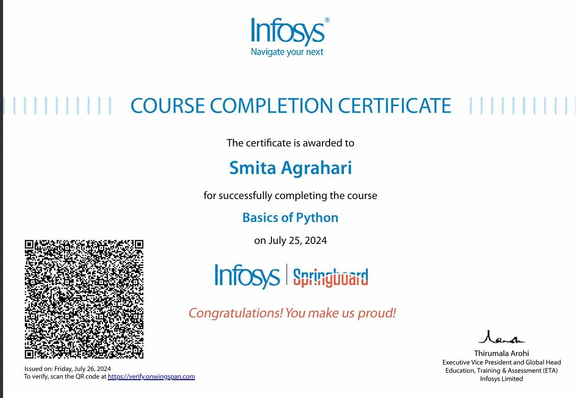 Smita Agrahari on LinkedIn: #python #learning #programm Smita Agrahari on LinkedIn: #python #learning #programm