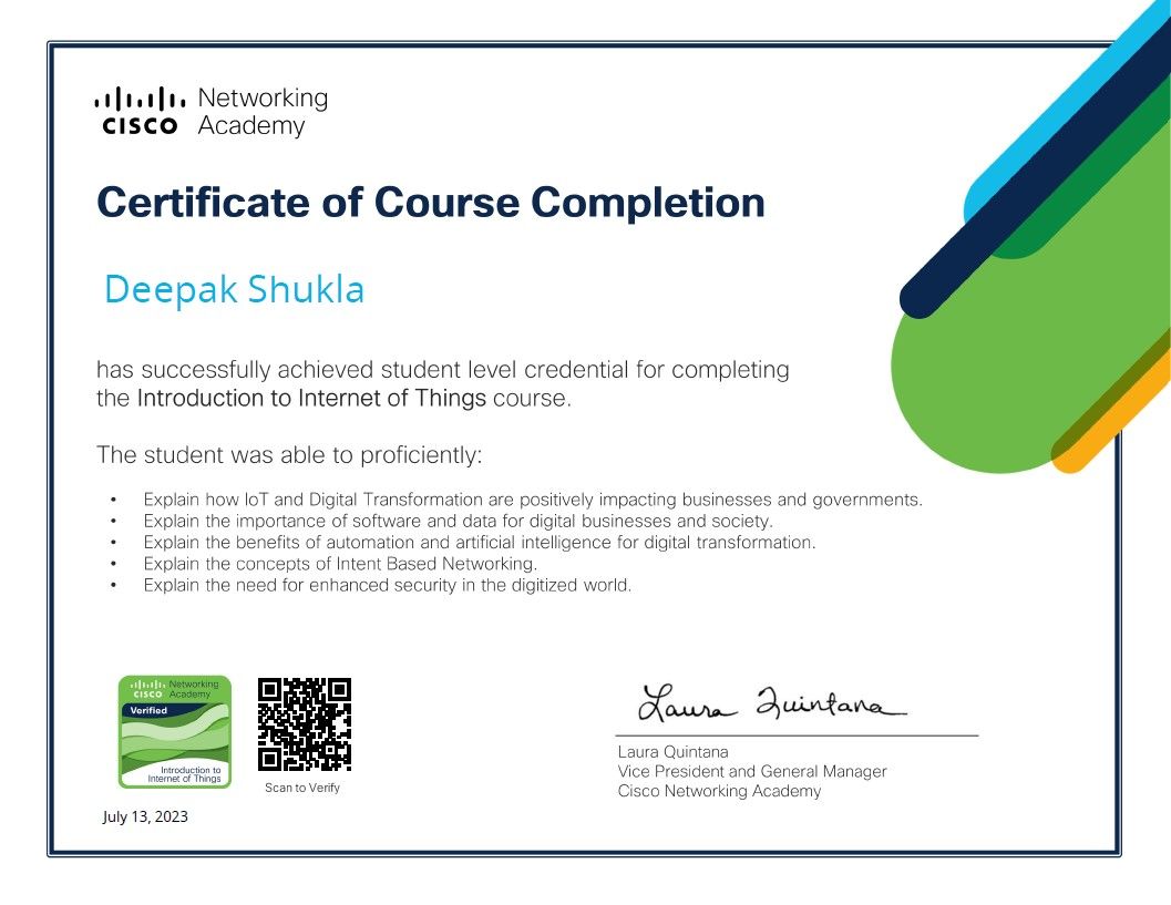 Deepak Shukla on LinkedIn: #cisconetworkingacademy #iot Deepak Shukla on LinkedIn: #cisconetworkingacademy #iot