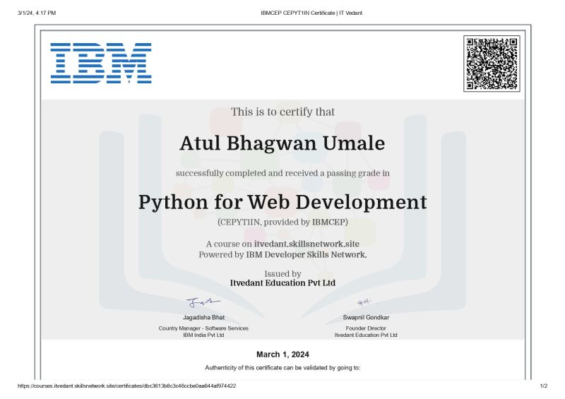 Atul Umale on LinkedIn: Experienced Python Developer with proficiency ... Atul Umale on LinkedIn: Experienced Python Developer with proficiency ...