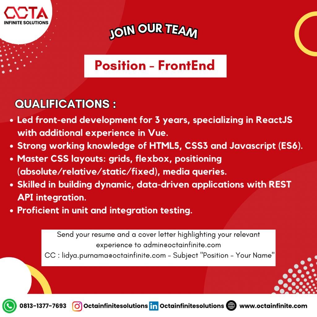 Octa Infinite Solutions on LinkedIn: #frontenddeveloper #reactjs #vuejs ... Octa Infinite Solutions on LinkedIn: #frontenddeveloper #reactjs #vuejs ...