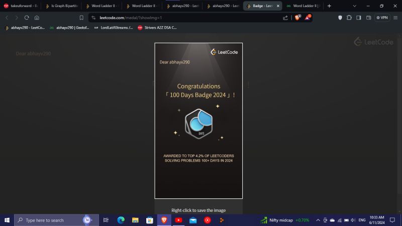 Abhay Vishwakarma on LinkedIn: Finally, Completed 100days on Leetcode Abhay Vishwakarma on LinkedIn: Finally, Completed 100days on Leetcode
