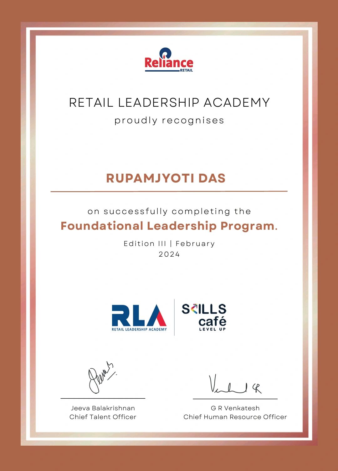 Rupam Jyoti Das on LinkedIn: Proud Moment of Achievement Reliance Retail Rupam Jyoti Das on LinkedIn: Proud Moment of Achievement Reliance Retail