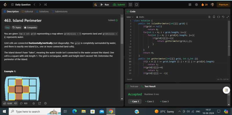 Amit Mishra on LinkedIn: #day13 #leetcode #day13 #islandperimeter Amit Mishra on LinkedIn: #day13 #leetcode #day13 #islandperimeter