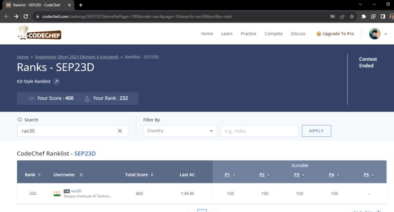 Abhishek Kr Rao on LinkedIn: #codechef #codingcompetition #programming ... Abhishek Kr Rao on LinkedIn: #codechef #codingcompetition #programming ...