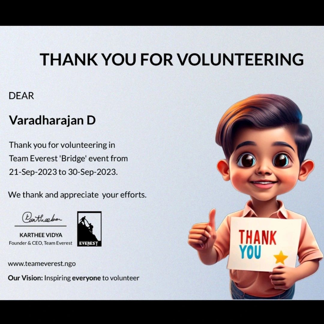 varadharajan desikan on LinkedIn: #teameverest#ngo#happyvolunteering ... varadharajan desikan on LinkedIn: #teameverest#ngo#happyvolunteering ...