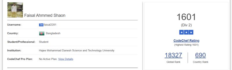 Faisal Ahmmed on LinkedIn: #codechef #codingjourney #levelup Faisal Ahmmed on LinkedIn: #codechef #codingjourney #levelup