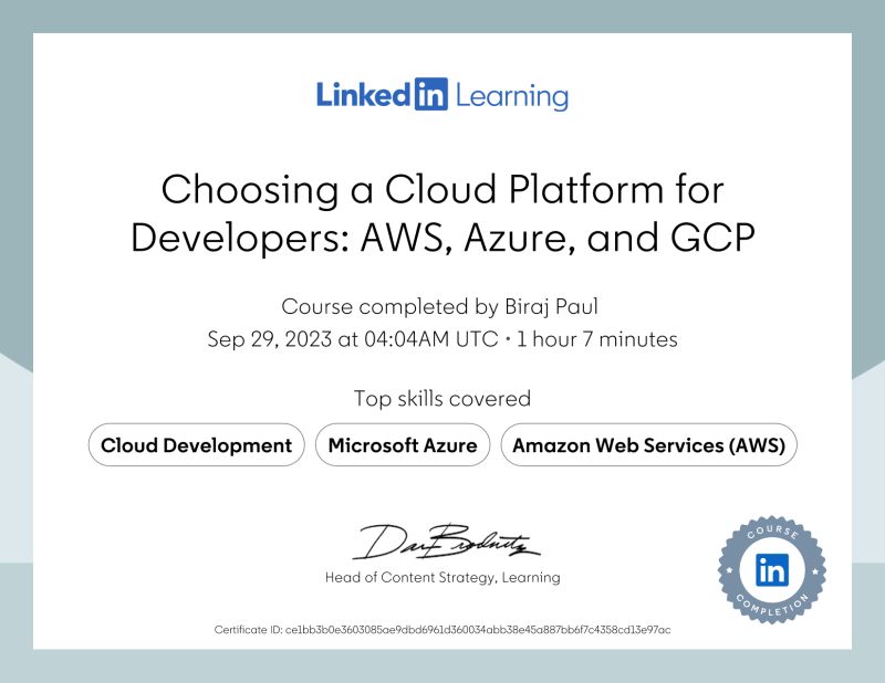 Biraj Paul on LinkedIn: Certificate of Completion Biraj Paul on LinkedIn: Certificate of Completion