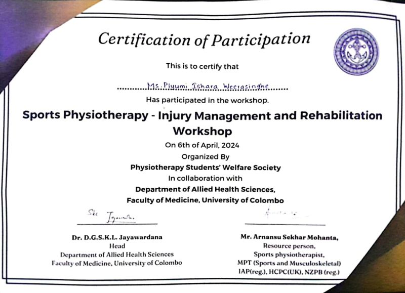 Piyumi Ishara Weerasinghe on LinkedIn: Sports Physiotherapy - injury ... Piyumi Ishara Weerasinghe on LinkedIn: Sports Physiotherapy - injury ...