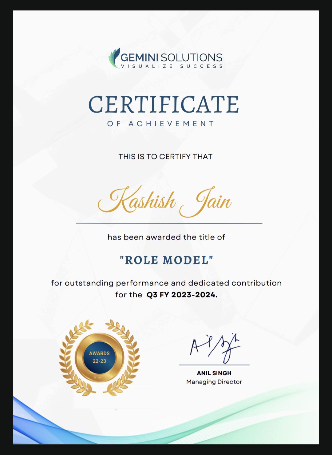 Kashish Jain on LinkedIn: Thank you Gemini Solutions Pvt Ltd for this ... Kashish Jain on LinkedIn: Thank you Gemini Solutions Pvt Ltd for this ...