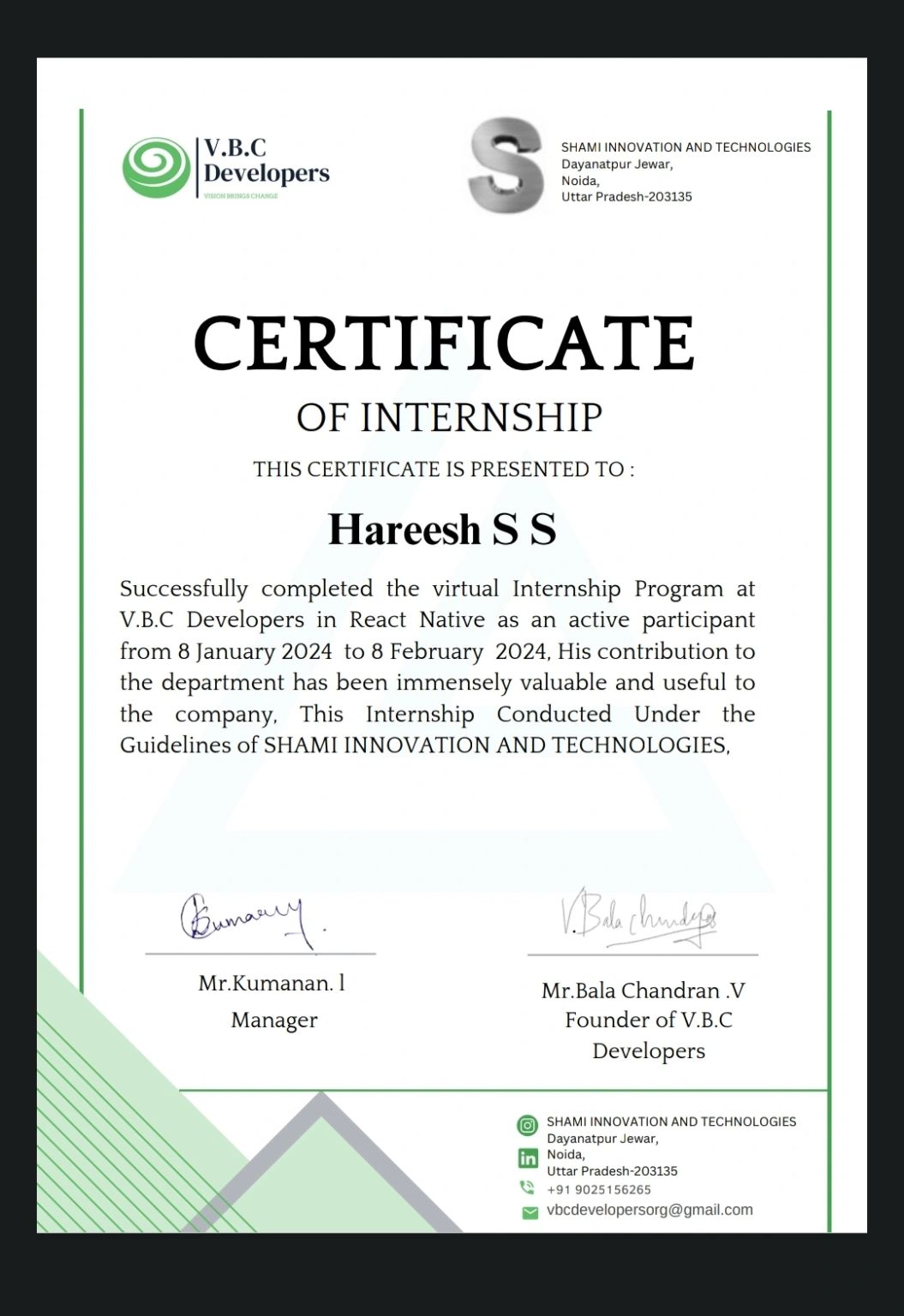 Hareesh S S on LinkedIn: Successfully completed my React Native ... Hareesh S S on LinkedIn: Successfully completed my React Native ...