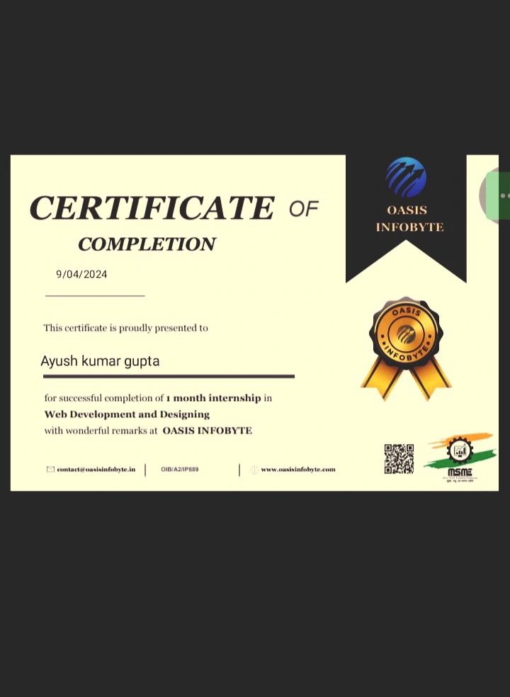Ayush Gupta on LinkedIn: Successfully completed my java script and a ... Ayush Gupta on LinkedIn: Successfully completed my java script and a ...