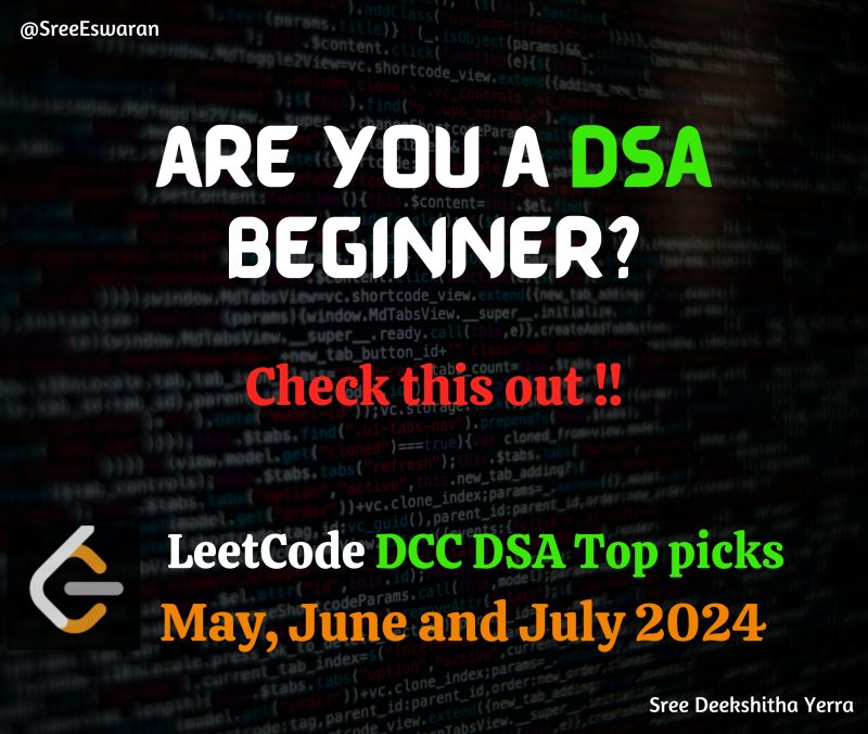 Sree Deekshitha Yerra on LinkedIn: #leetcode #dsa #dsabeginners # ... Sree Deekshitha Yerra on LinkedIn: #leetcode #dsa #dsabeginners # ...