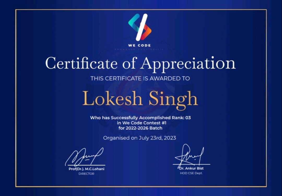 Lokesh Singh on LinkedIn: #codingcontest #codingjourney Lokesh Singh on LinkedIn: #codingcontest #codingjourney
