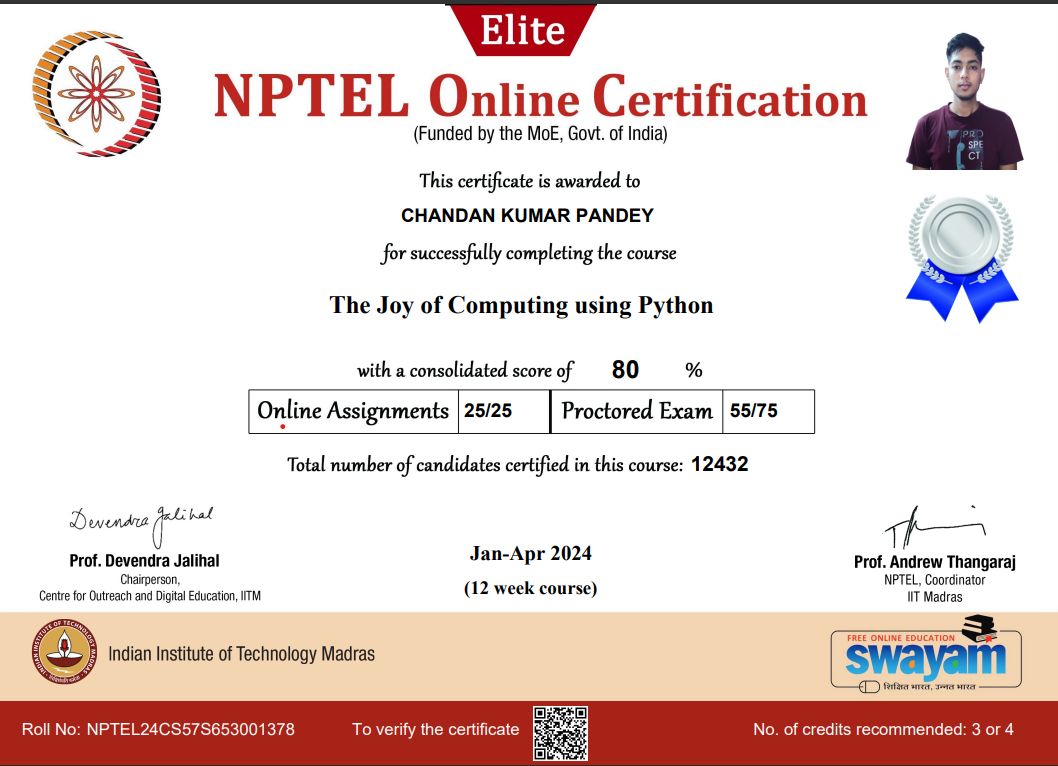 Chandan Pandey on LinkedIn: #pythonpower #nptel #swayam #iitropar # ... Chandan Pandey on LinkedIn: #pythonpower #nptel #swayam #iitropar # ...
