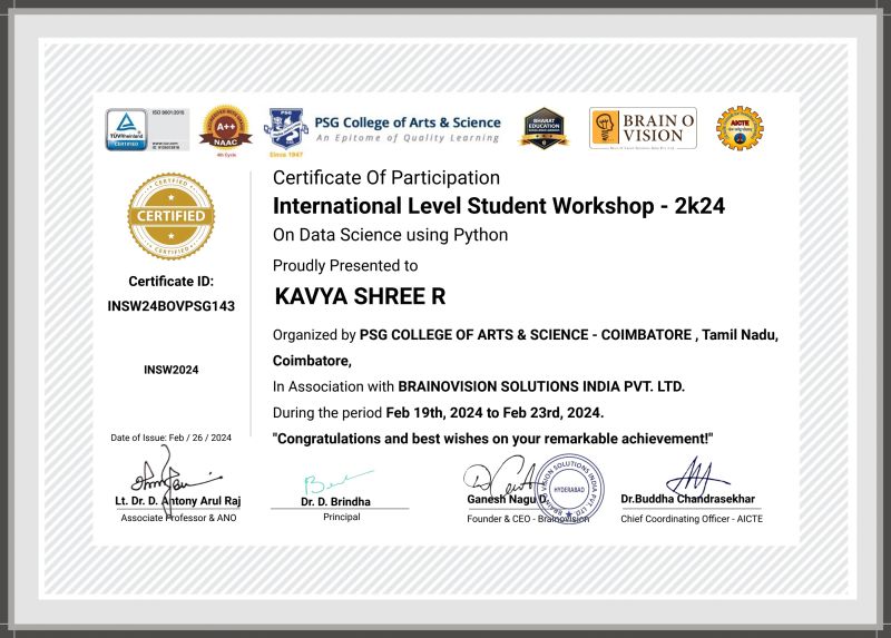 Kavya Shree R on LinkedIn: #datascience #python #workshop #learning # ... Kavya Shree R on LinkedIn: #datascience #python #workshop #learning # ...
