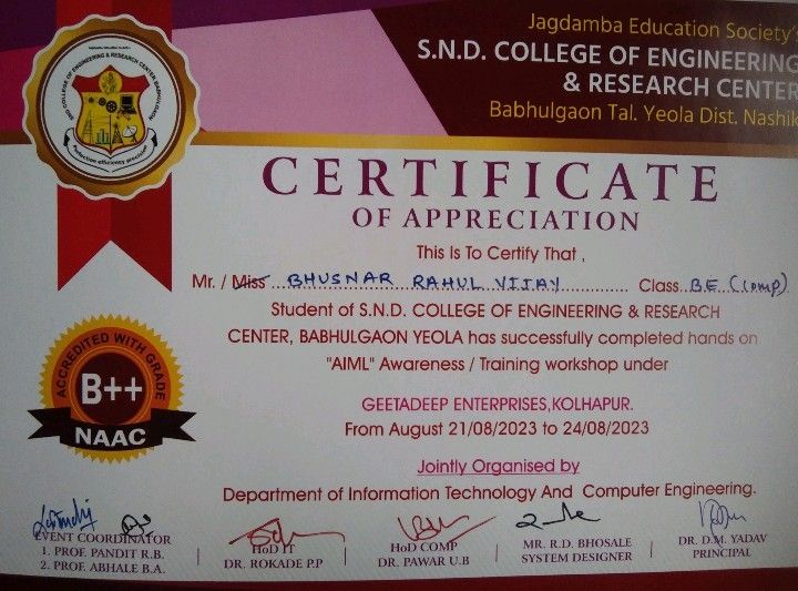 Rahul Bhusnar on LinkedIn: #aiml #training #machine #deep #workshop Rahul Bhusnar on LinkedIn: #aiml #training #machine #deep #workshop