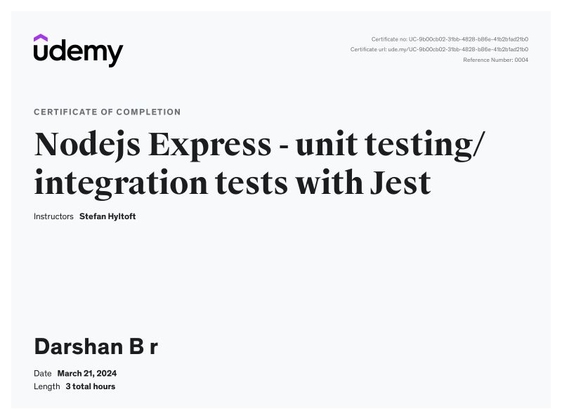 Darshan B R on LinkedIn: #mern #fullstack #nodejs #express #jest # ... Darshan B R on LinkedIn: #mern #fullstack #nodejs #express #jest # ...