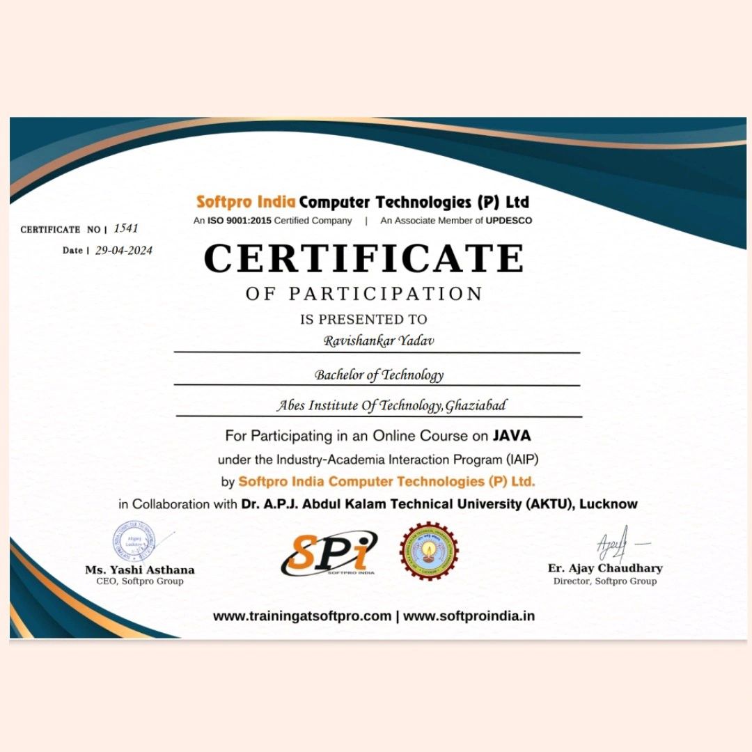 Ravi Yadav on LinkedIn: #softpro #aktu #corejava #abesit Ravi Yadav on LinkedIn: #softpro #aktu #corejava #abesit
