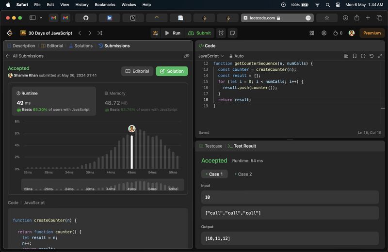Shamim Khan on LinkedIn: #30daysofjavascript #leetcode #challenge Shamim Khan on LinkedIn: #30daysofjavascript #leetcode #challenge