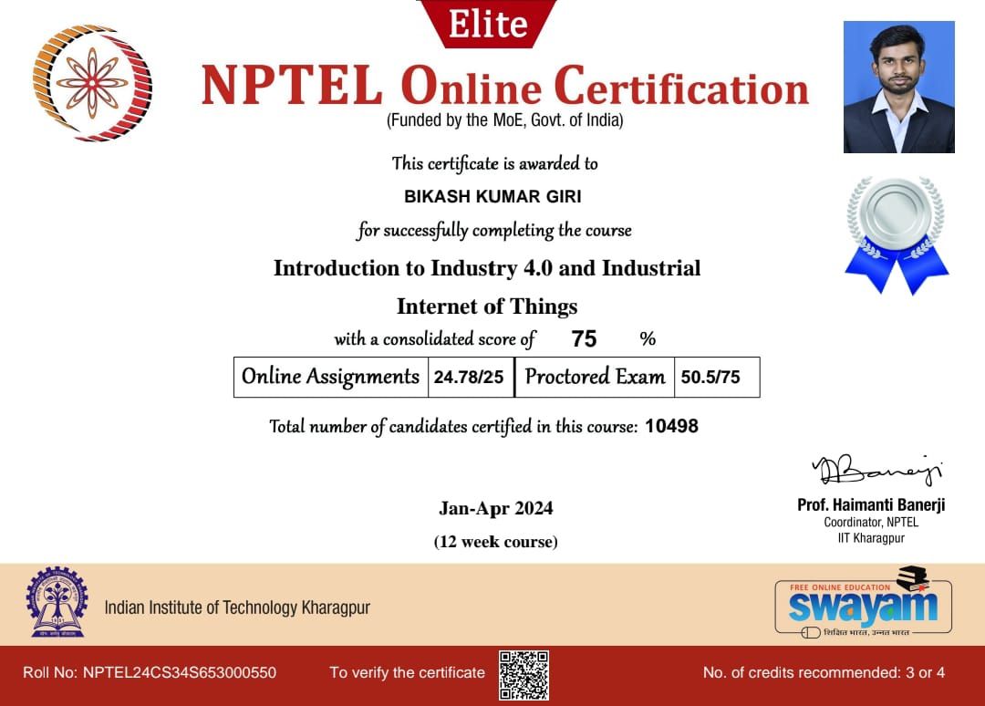 Bikash Kumar Giri on LinkedIn: #nptel #iot Bikash Kumar Giri on LinkedIn: #nptel #iot