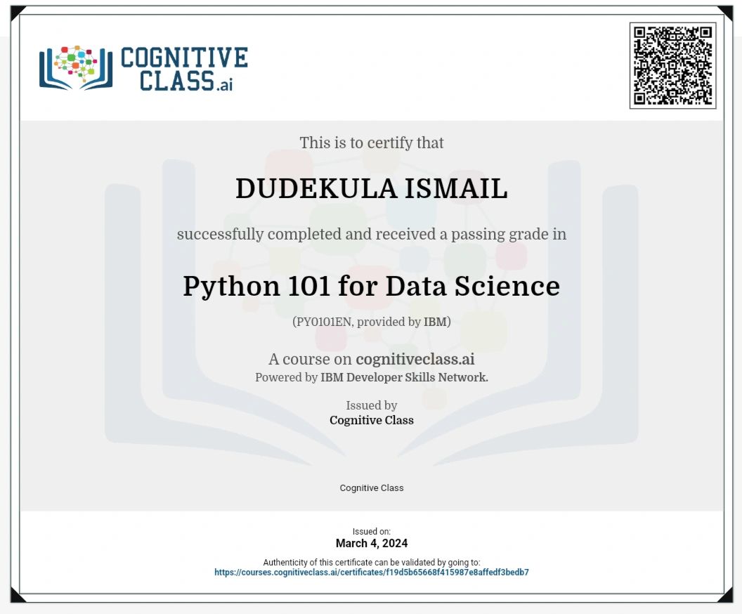 Ismail D on LinkedIn: #python #ibmdeveloperskillsnetwork Ismail D on LinkedIn: #python #ibmdeveloperskillsnetwork