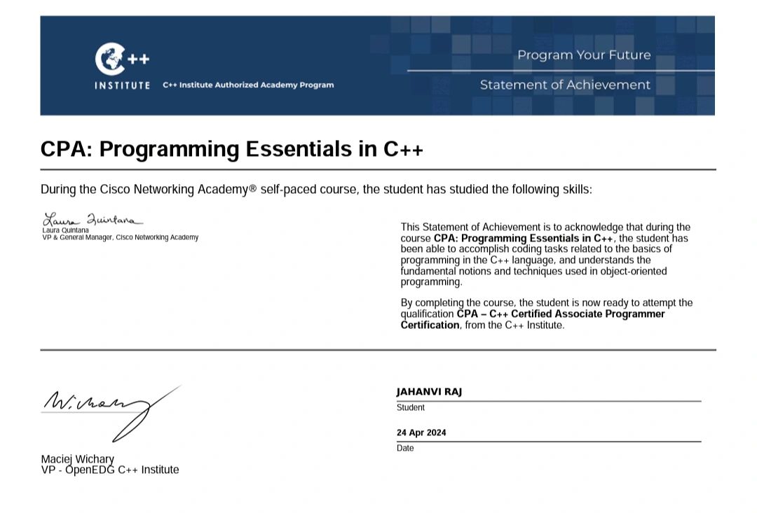 Jahanvi Raj on LinkedIn: #cisconetworking #cplusplus # ... Jahanvi Raj on LinkedIn: #cisconetworking #cplusplus # ...